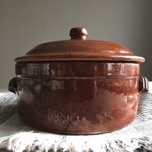 Vintage french large clay pot with lid terracotta | Etsy