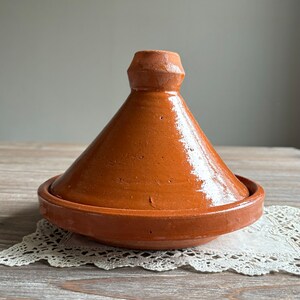Vintage Glazed Terracotta Tajine, Vintage Ceramic Food Cooker ...