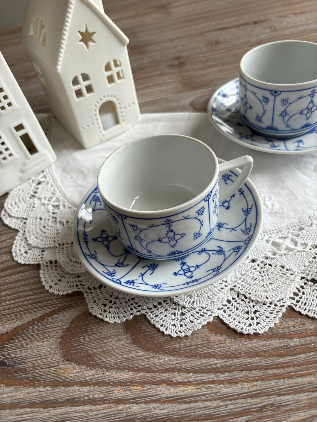 German Vintage Blau Saks Ceramic Tea Cup With Saucer, Original Blau ...