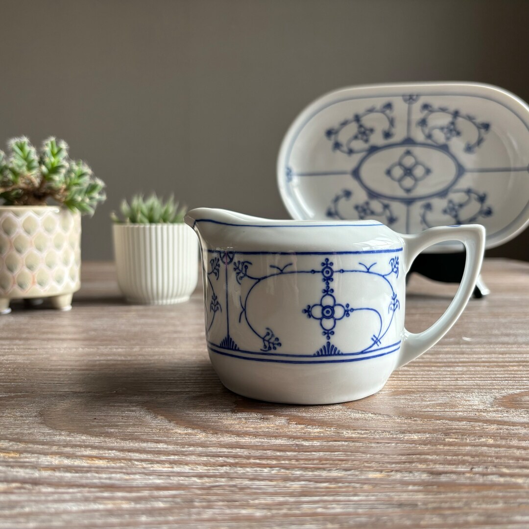 German Vintage Blau Saks Creamer, Original Blau Saks Porcelain, 50s GDR ...