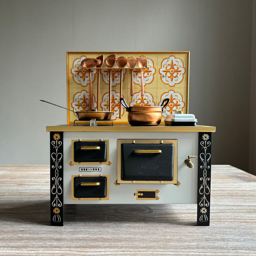 Vintage Kitchen Set Play, Play Kitchen Toy, Doll House Miniatures ...