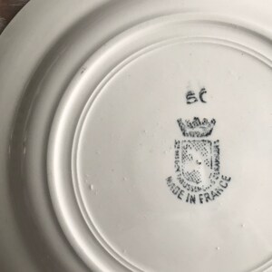 French Vintage Side Bread Plates, Set of 4, Art Deco, St Amand, Blue ...