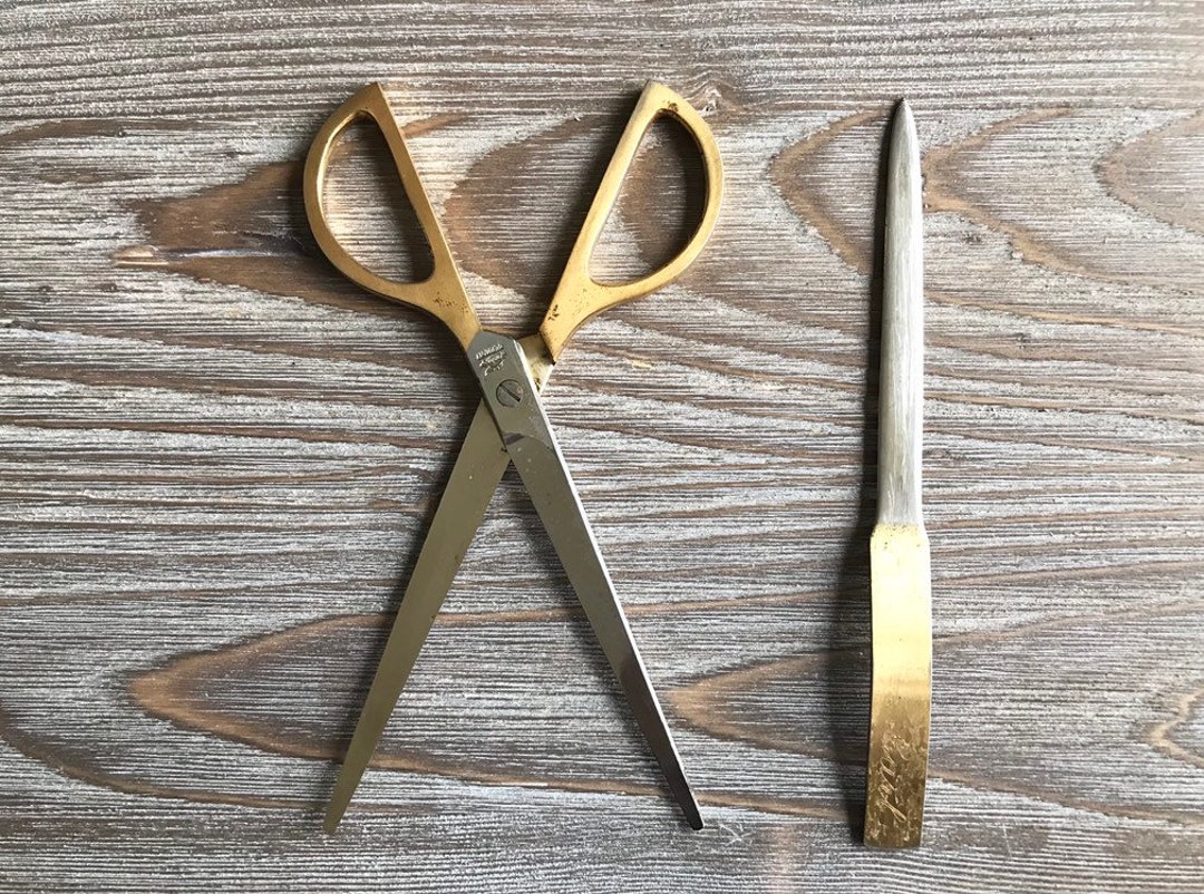 Vintage Lerche Scissors and Letter Knife Opener, Personalized for Carl ...