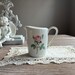 Vintage Creamer, White Small Cream Pot With Flower Stencilware ...
