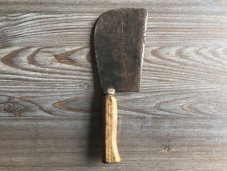 Antique Vintage Butcher Knife Rusty Meat Cleaver With Wooden | Etsy