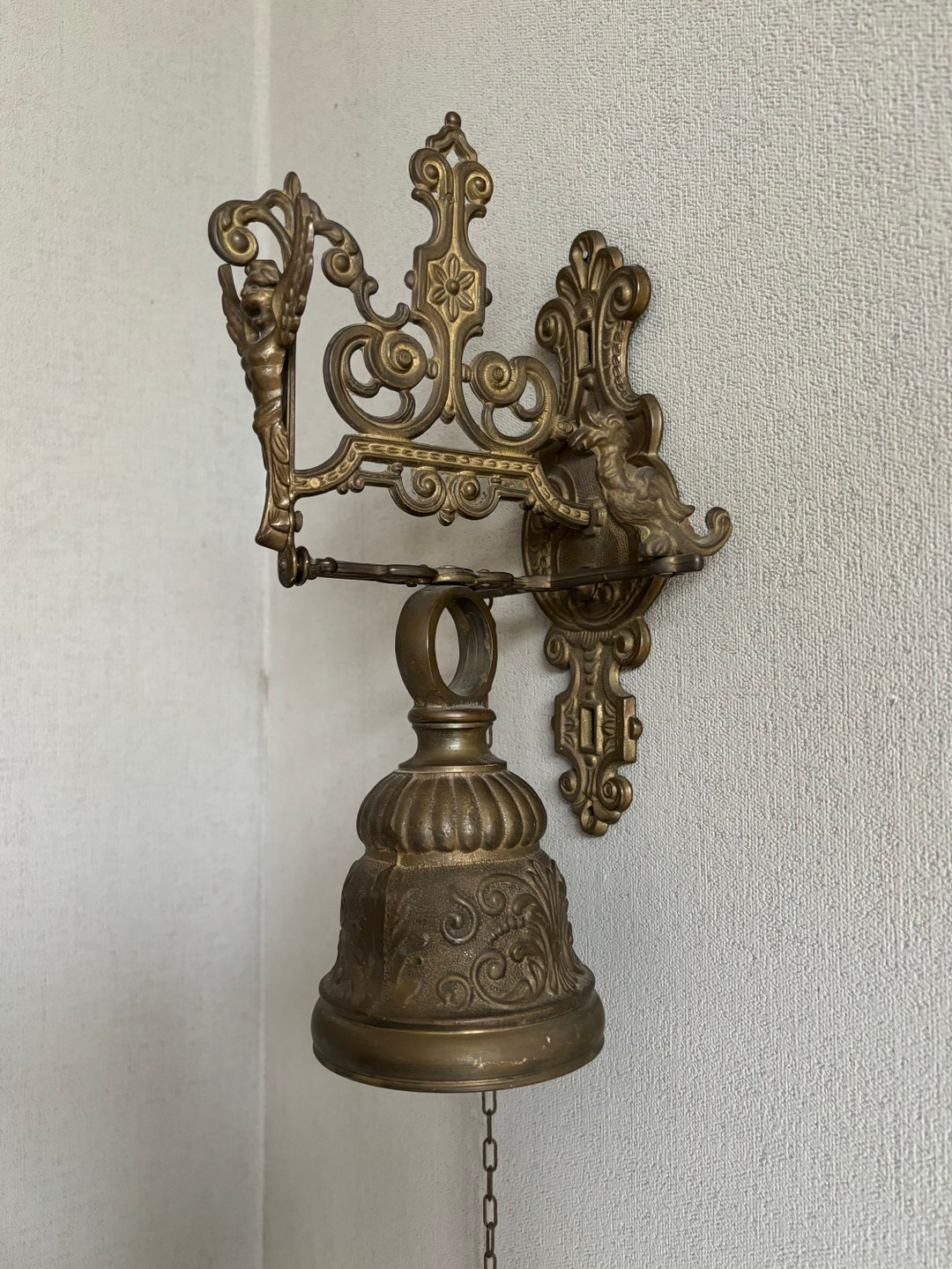 Antique Large Solid Brass House Door Bell, Doorbell Front Door Knocker ...