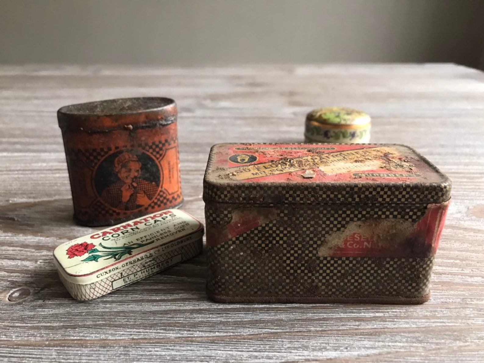 Antique Metal Tin Box Collectible Vintage Small Tin Box - Etsy