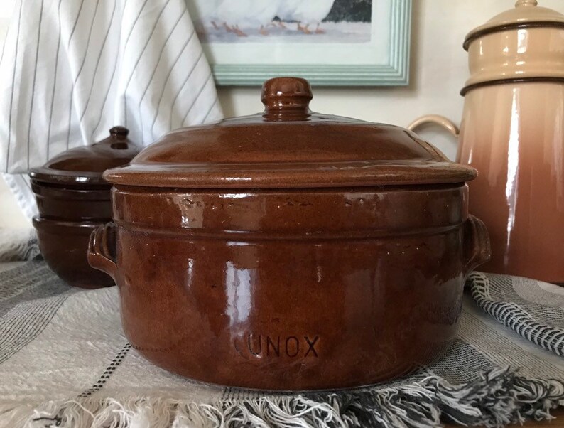 Vintage french large clay pot with lid terracotta | Etsy