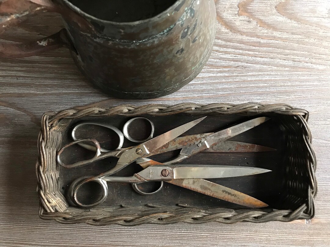 Vintage Old Metal Scissors Set of 3 Rusted Retro Mid - Etsy