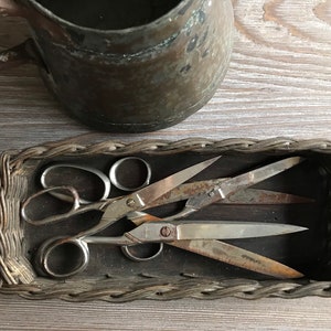Vintage Old Metal Scissors, Set of 3, Rusted Retro, Mid Century ...