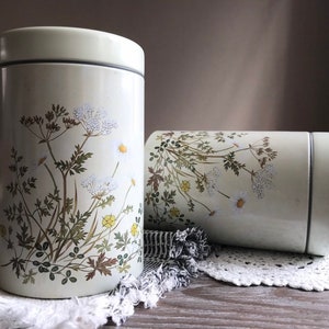 Vintage Floral Kitchen Storage Containers Set of 2 Botanical | Etsy