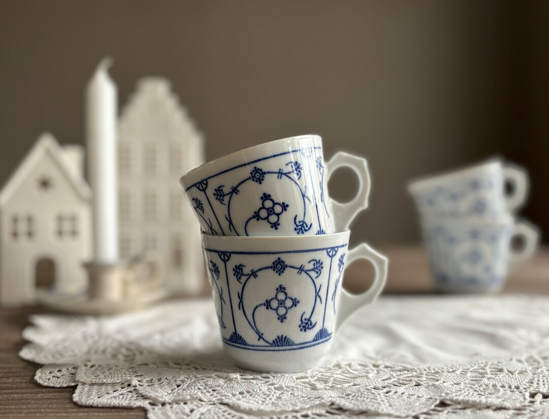 2 German Vintage Tea Coffee Cups, Original Jager Eisenberg Blau Saks ...