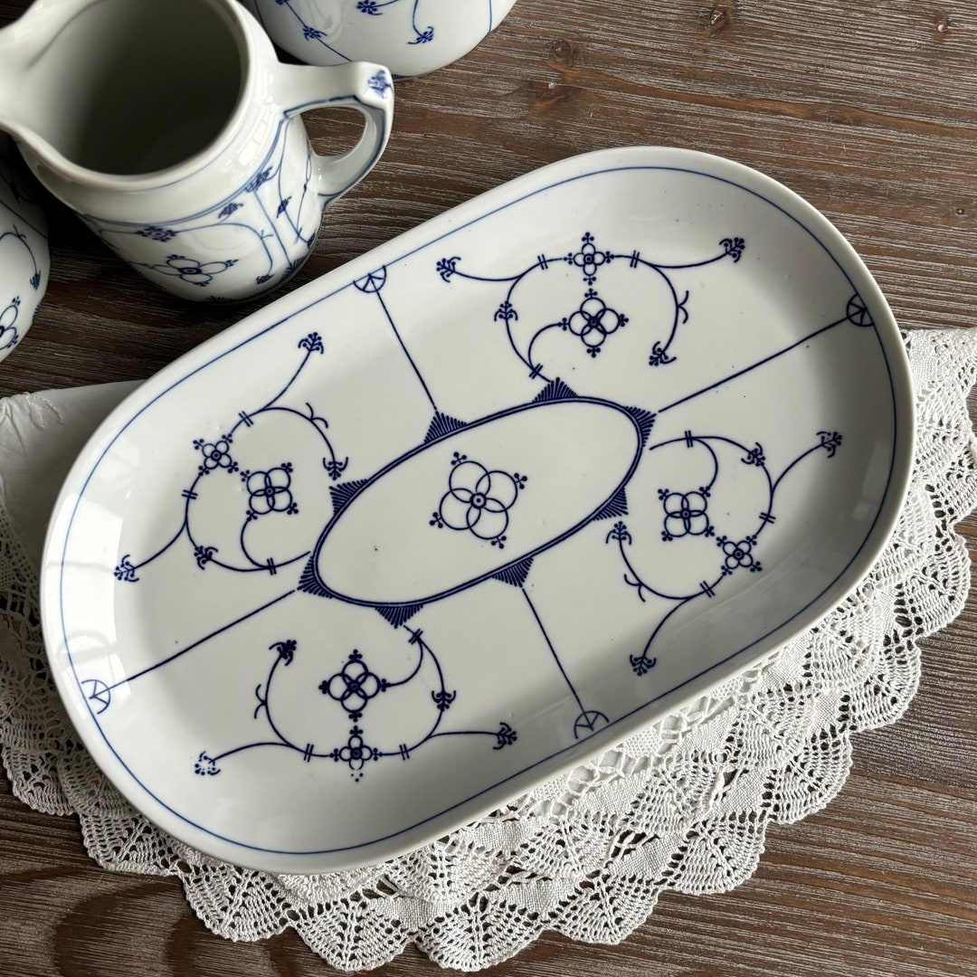 Vintage Large Ceramic Serving Tray Plate Dish, Under Plate, Blau Saks ...