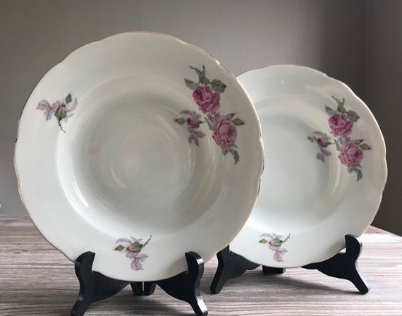 Vintage Soup Fine Porcelain 10 Plates Set of 4 MZ - Etsy