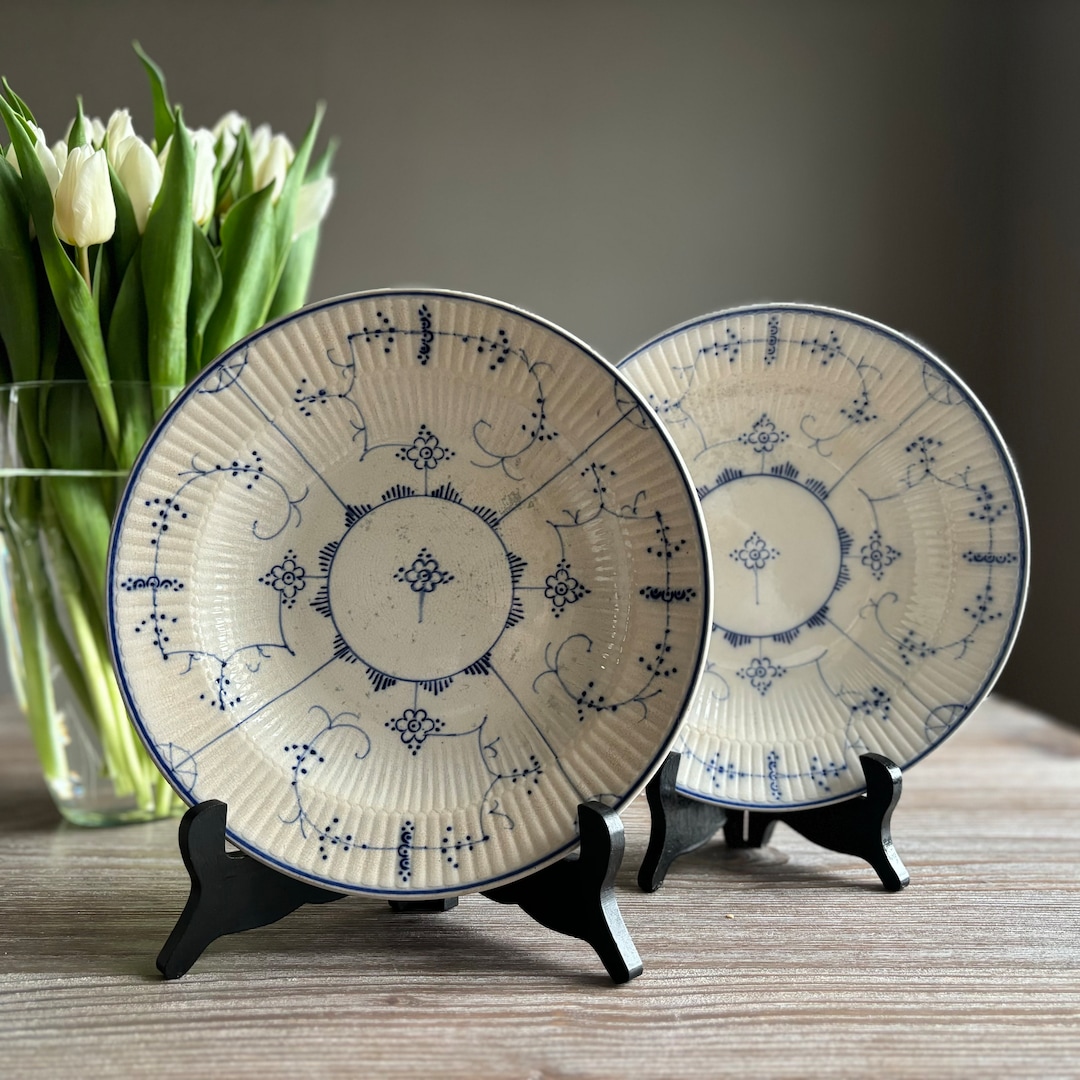 2 Vintage Large Soup Plates, Antique Villeroy BOCH, Copenhague Saxony ...