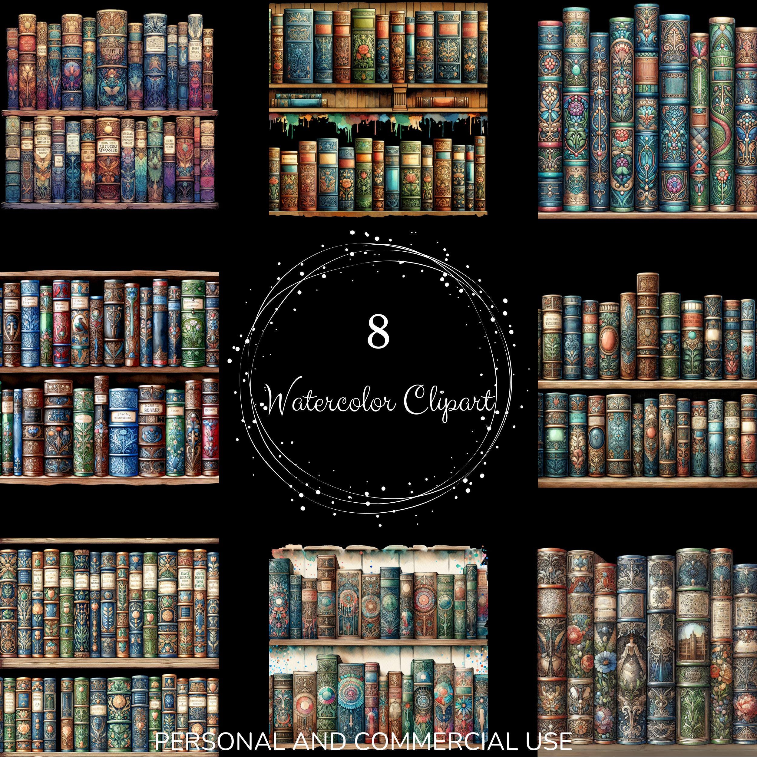 Watercolor Book Border Bundle PNG Set - Instant Digital Download ...