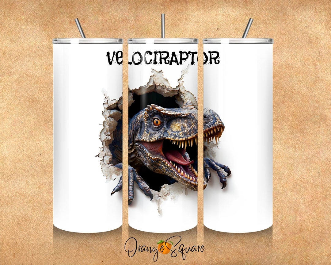 Raptor Dinosaur Tumbler Wrap - Fun 20 Oz Seamless Design for Kids ...