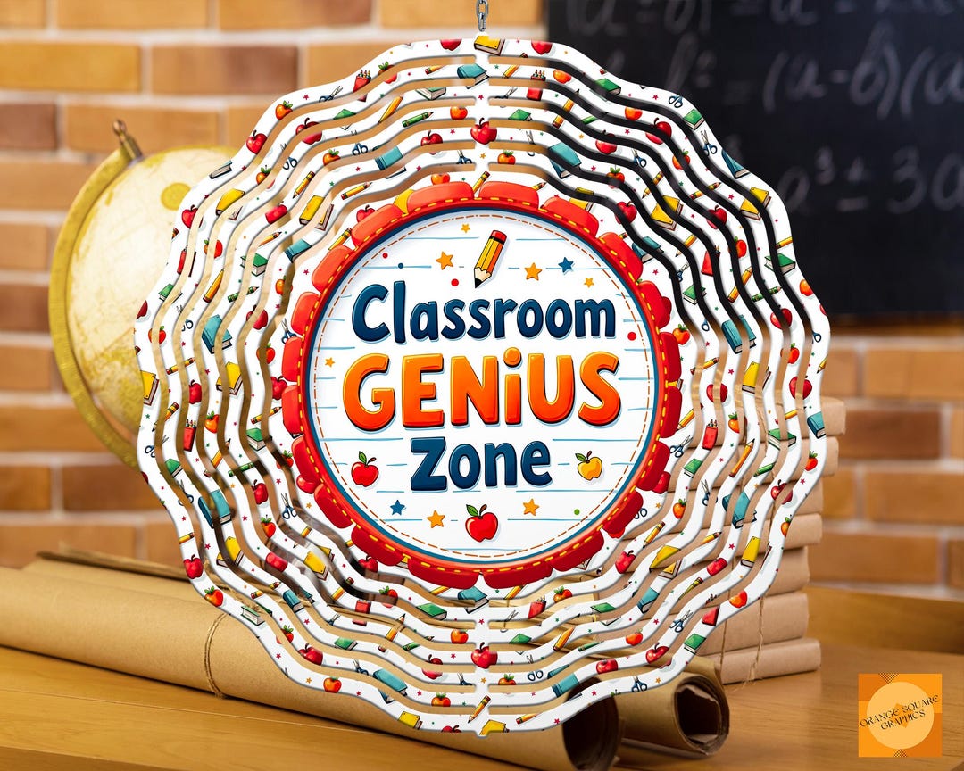 Classroom Genius Zone Windspinner PNG | Teacher Classroom Decor | Back ...