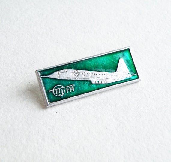 TU-144 Vintage Soviet Airplane Enamel Pin Green Enamel Pin | Etsy