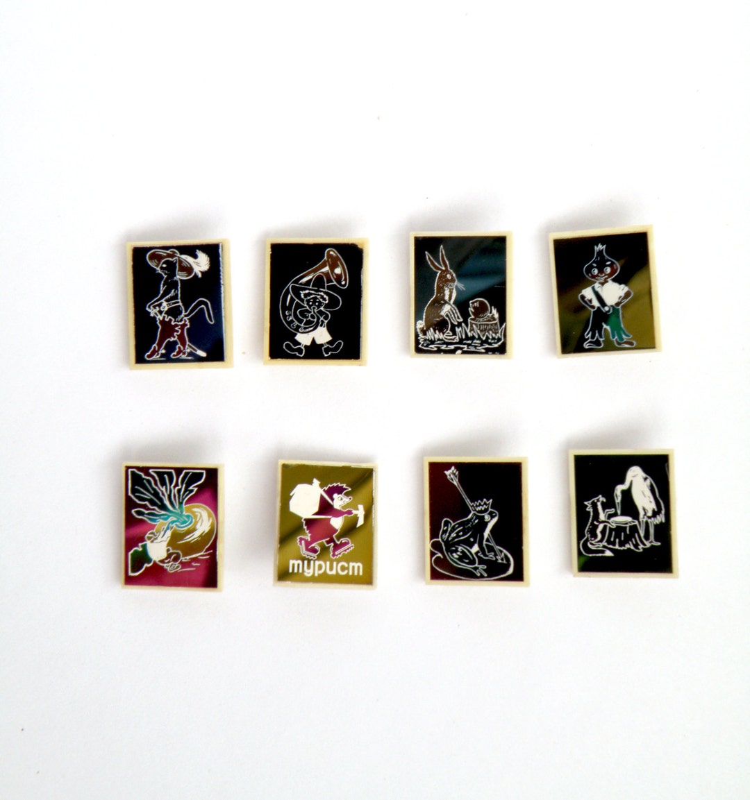 Set of 8 Vintage Pin Badges a Character of Children Fairy Tale - Etsy