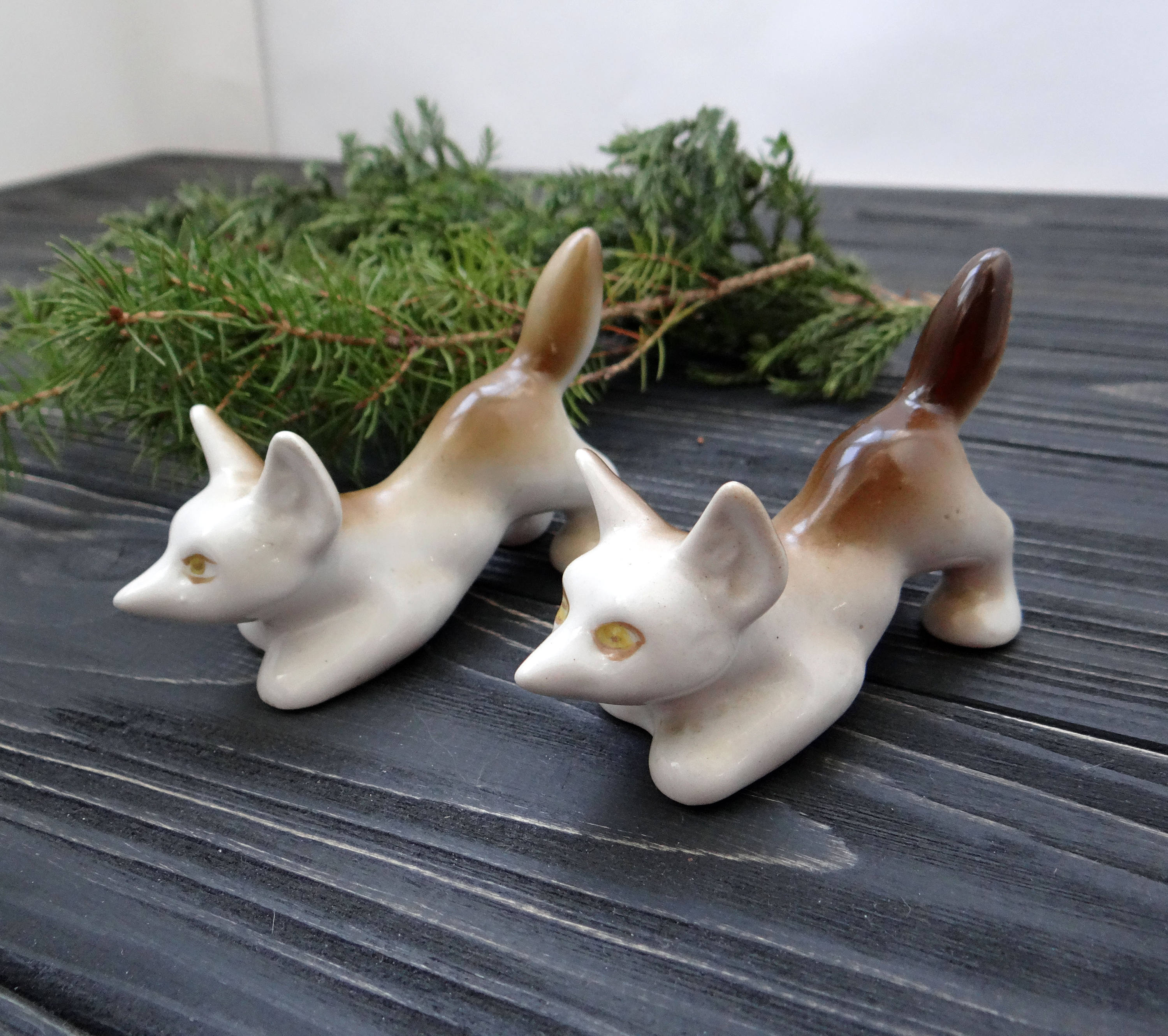 Small Porcelain Fox figurine Mothers day gift ukrainian soviet | Etsy