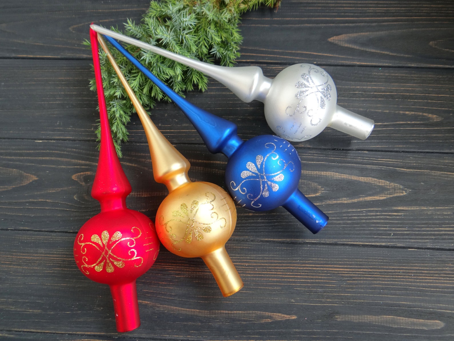 Tree Top Glass Tree Topper Tree Trim Tip on the Christmas Tree Glass ...