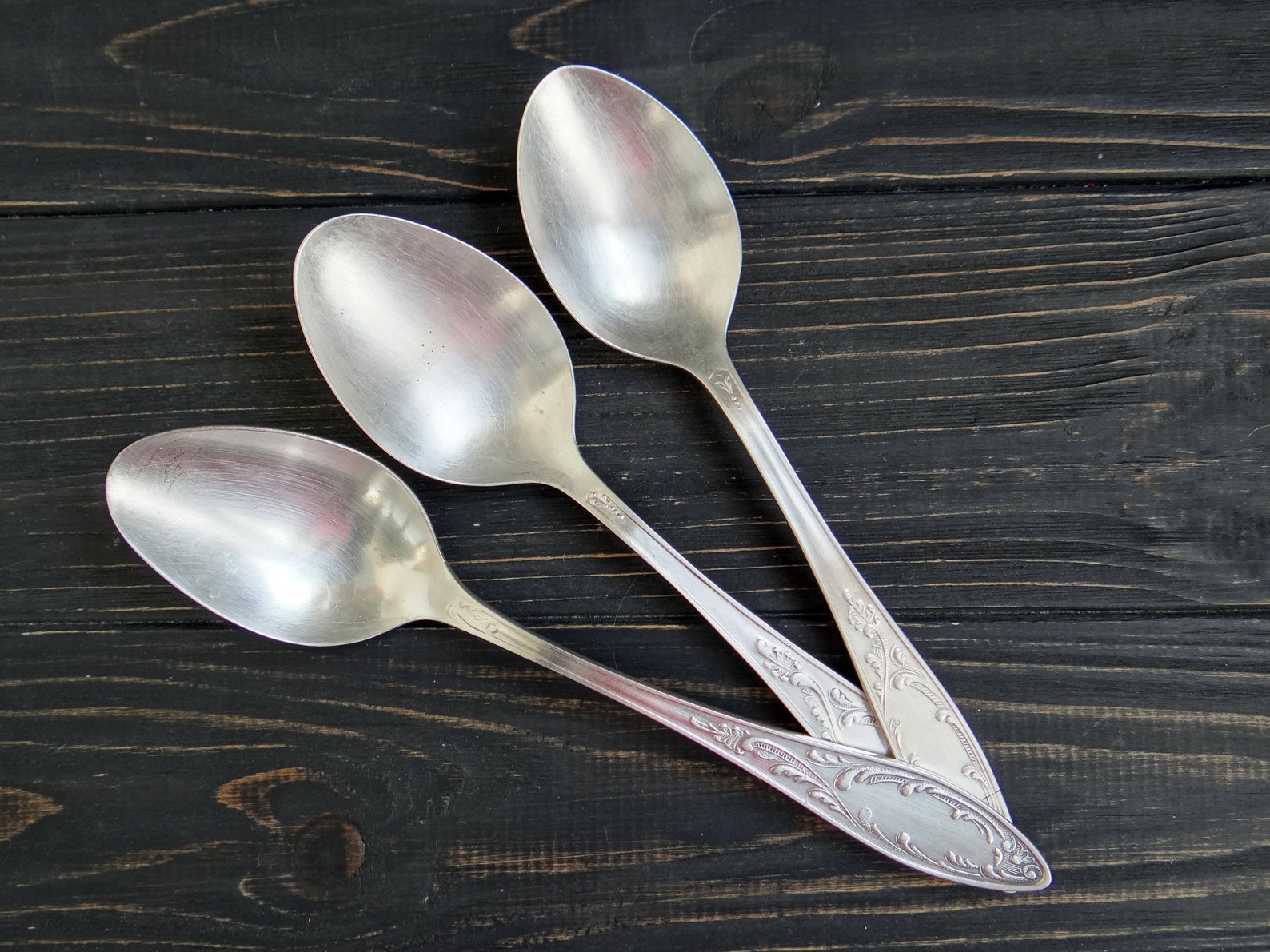 Table Spoons Set of 3 Serving Spoon Soviet Vintage Melchior | Etsy