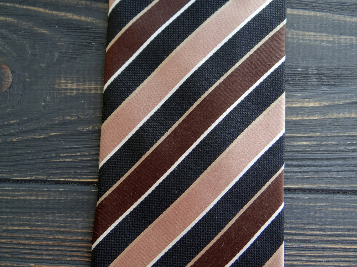 Multi-color Stripe Silk Tie Men Chocolate Brown Necktie - Etsy