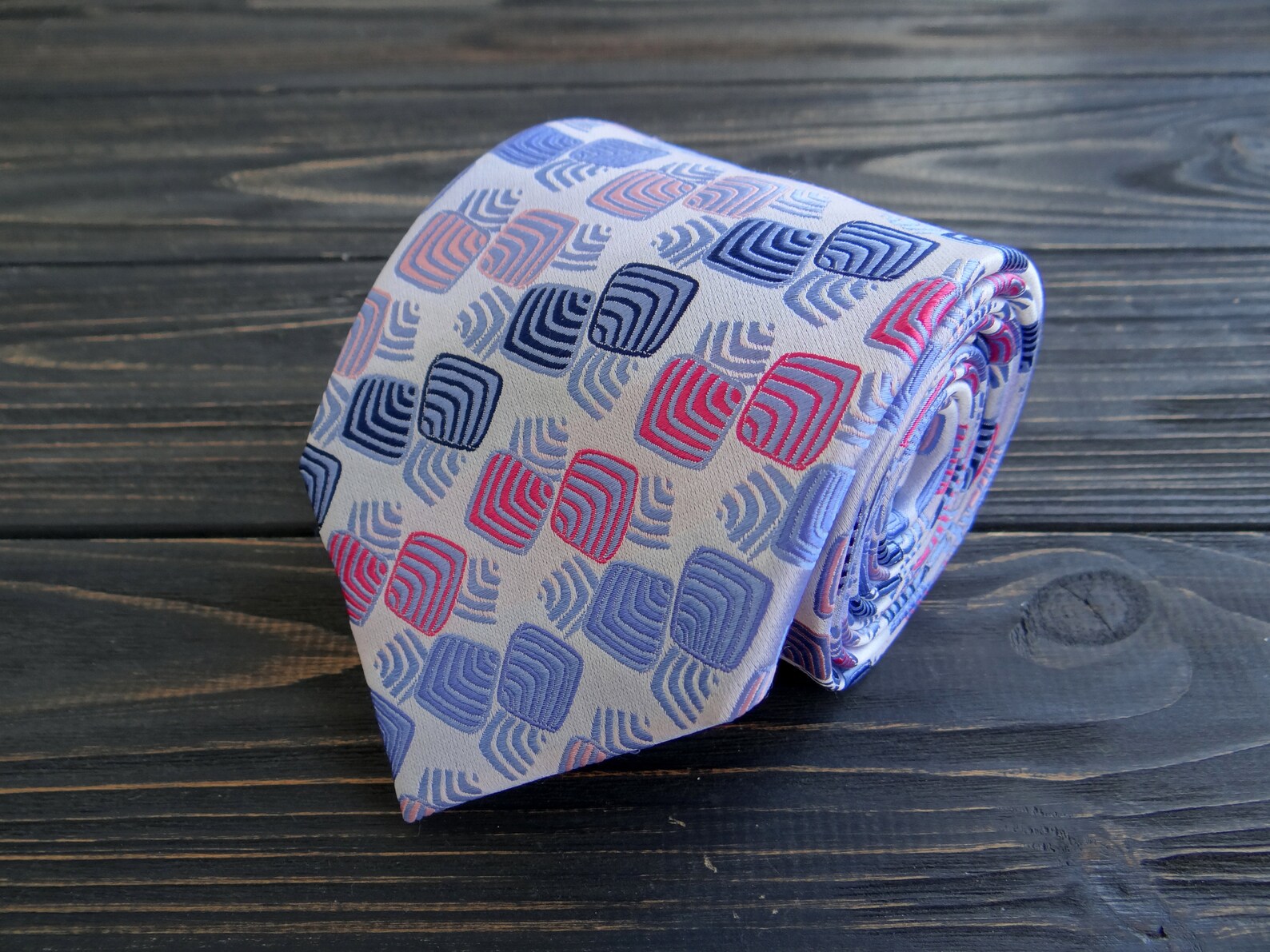 Batistini Wedding Tie Abstract Print Lilac Tie Groomsmen - Etsy