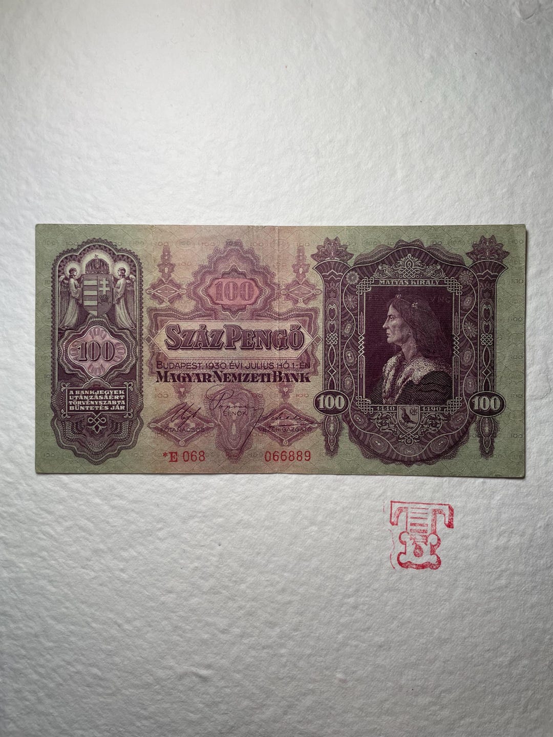 Hungary 100 Pengo Banknote – Pre-wwii Historical Note (1930) Vintage ...