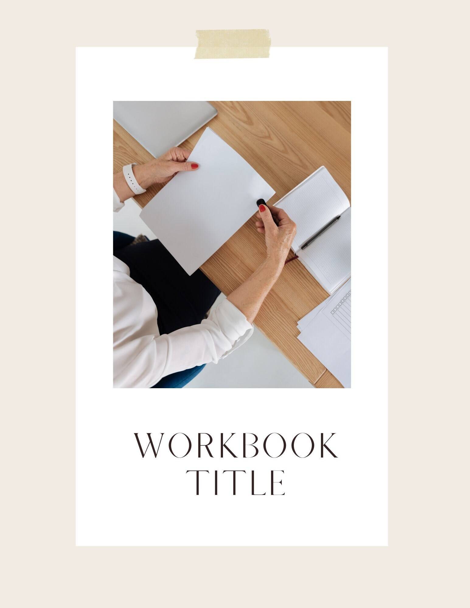 Elegant Beige Workbook/e-book Template Printable - Etsy