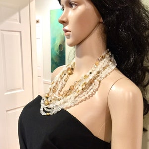 10 Strands Chunky Necklace, Multistrand Multicolor Messy Statement ...