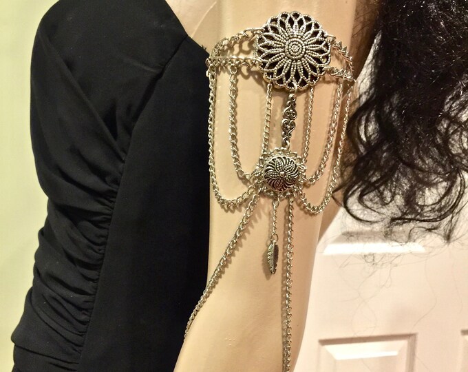 Upper Arm Bracelet, Handmade Silver Color Arm Chains, Body Jewelry ...