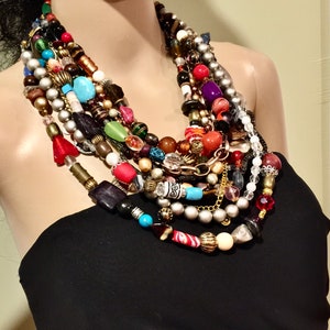 Handmade Bohimian Gipsy Hippie Necklace Multi Layers Messy - Etsy