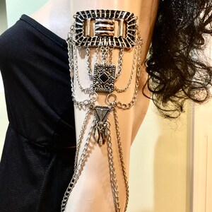 Silver Metal Arm Chains, Bohemian Upper Arm Bracelet, Handmade Armband ...