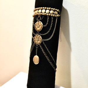 Brass Metal Medieval Arm Chains, Bohemian Upper Arm Bracelet, Unisex ...