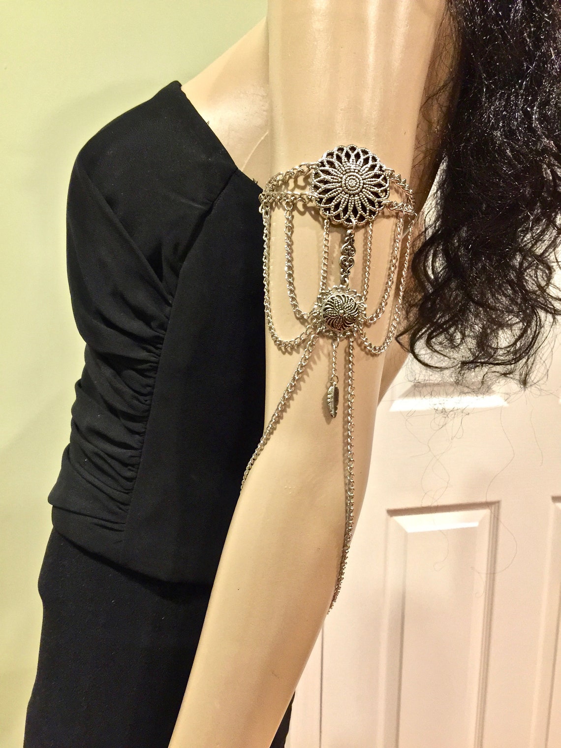 Upper Arm Bracelet Handmade Silver Color Arm Chains. Body | Etsy