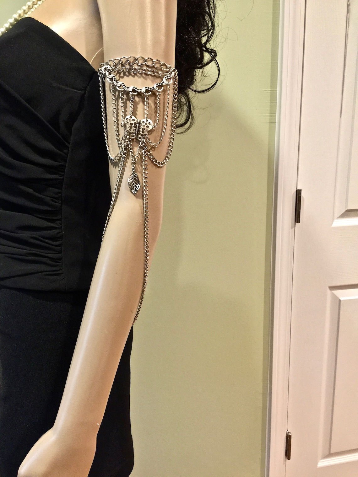 Silver Metal Arm Chains Body Jewelry Handmade Armband Armlet. | Etsy