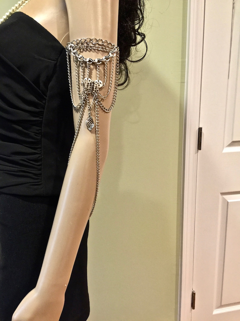 Silver Metal Arm Chains Body Jewelry Handmade Armband Armlet. | Etsy