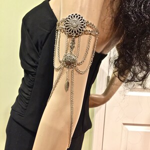 Upper Arm Bracelet, Handmade Silver Color Arm Chains, Body Jewelry ...