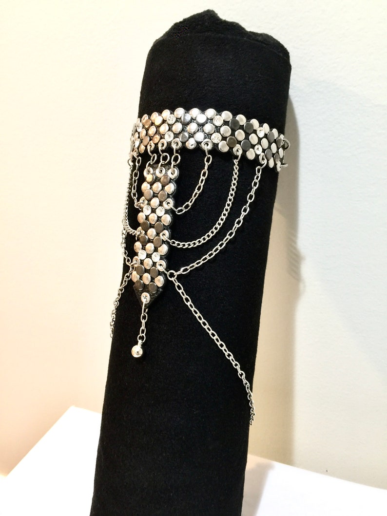 Studded Black Faux Leather Armand Silver Metal Studs Chains - Etsy