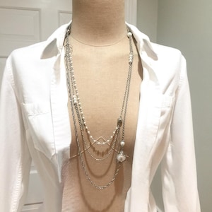 Statement Jewelry, Set of Six Necklaces, Adjustable Chunky Glass Pearls ...