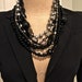 Multi Strand Black Messy Statement Necklace, Handmade Jewelry, Multiple ...