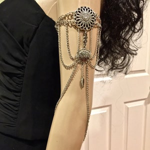 Upper Arm Bracelet, Handmade Silver Color Arm Chains, Body Jewelry ...