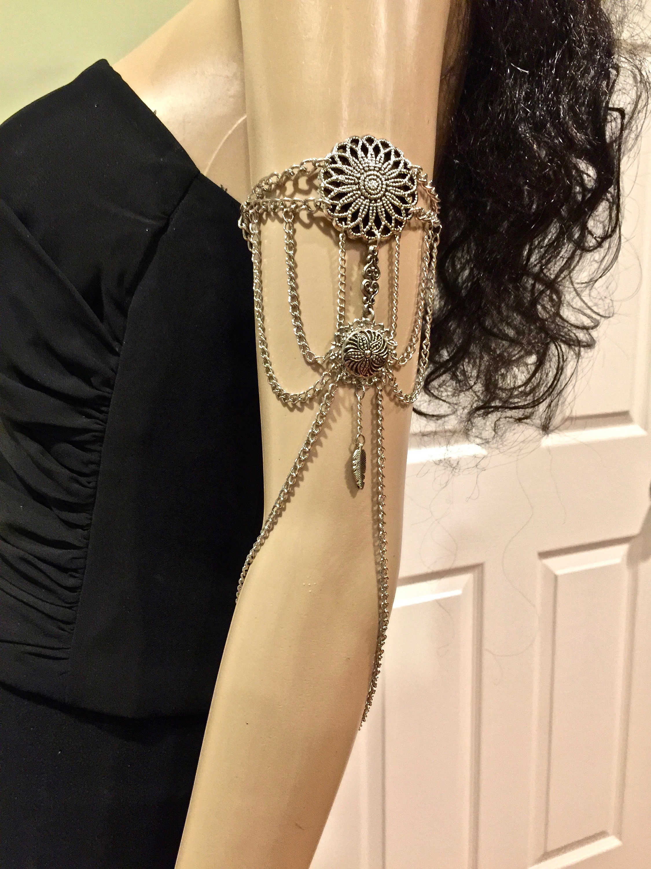 Upper Arm Bracelet Handmade Silver Color Arm Chains. Body | Etsy