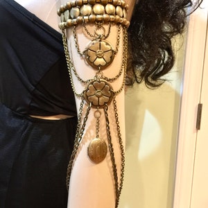 Brass Metal Medieval Arm Chains, Bohemian Upper Arm Bracelet, Unisex ...