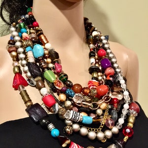 Handmade Bohimian Gipsy Hippie Necklace Multi Layers Messy - Etsy