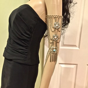 Silver Tone Draped Upper Arm Bracelet, Handmade Armband, Unisex Arm ...