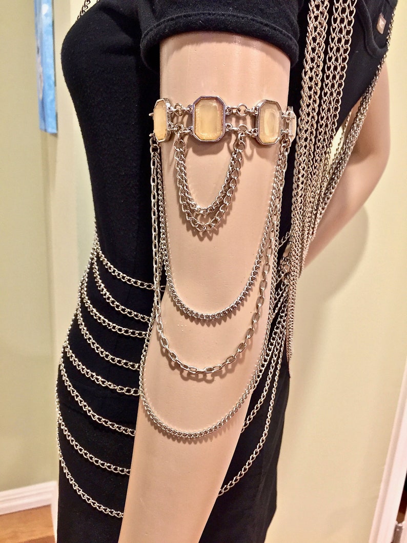 Transparent Tan Tone Armlet. Nickel Free Metal Arm Chain. | Etsy