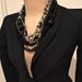 Multi Strand Black Messy Statement Necklace, Handmade Jewelry, Multiple ...